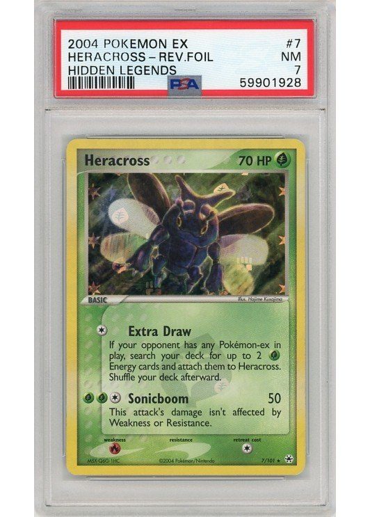 Heracross - 7/101 - Reverse Foil - PSA 7 - Pokecards.dk