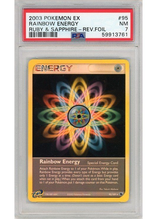 Rainbow Energy - 95/109 - Reverse Foil - PSA 7 - Pokecards.dk