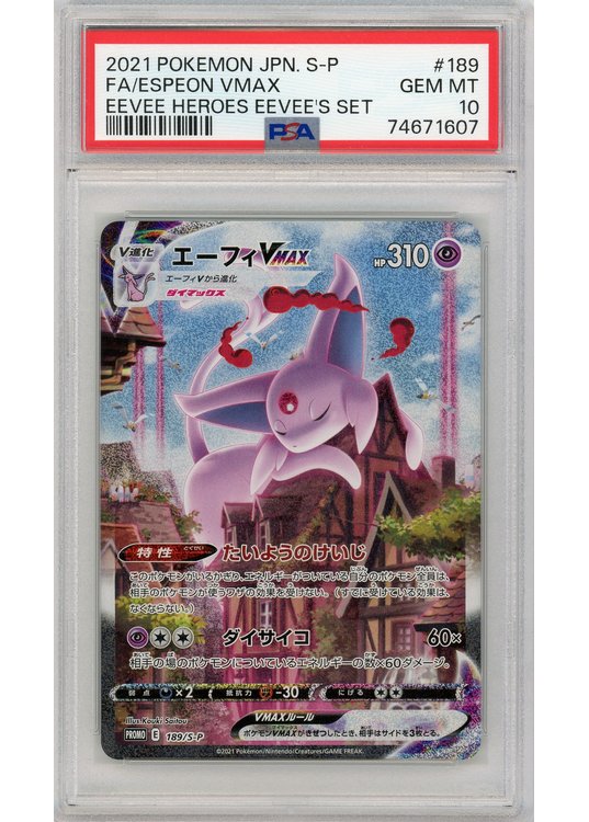 Espeon VMAX - 189/S-P - PSA 10 - Pokecards.dk
